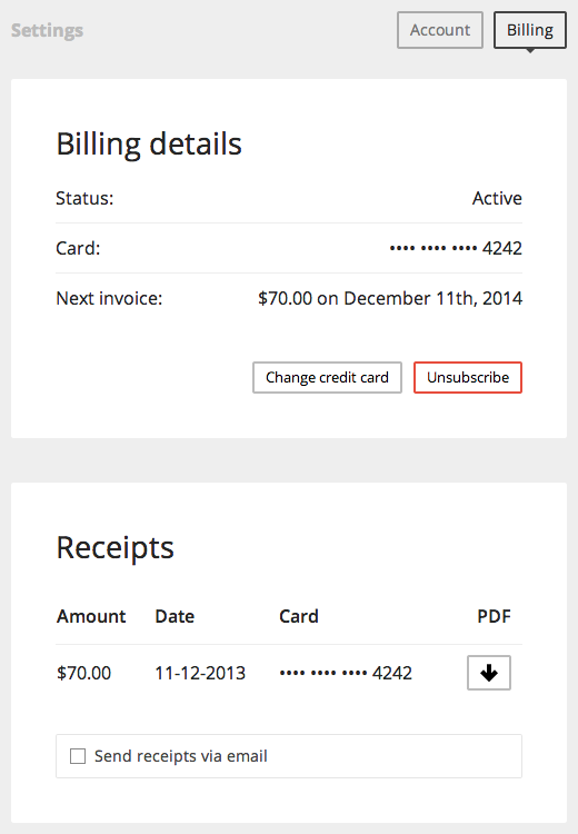 Billing Details – Slides Help