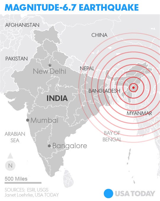 Major earthquake hits northeast India